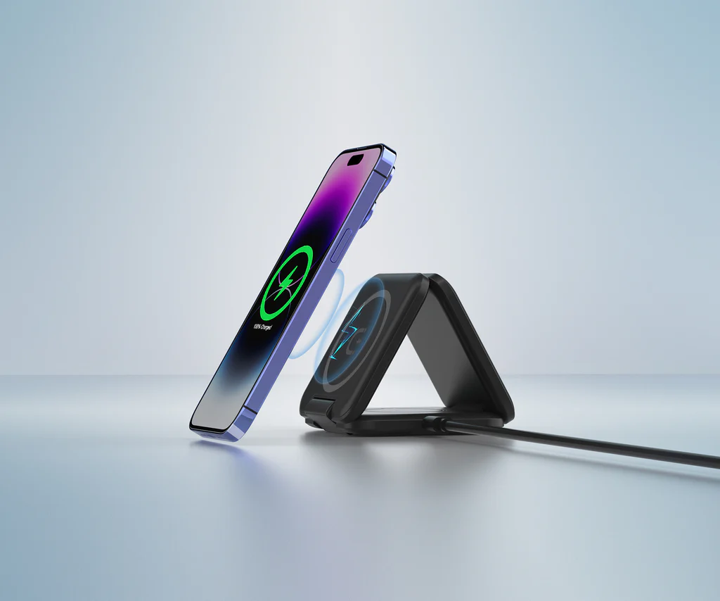 LAX 3-in-1 Magnetic Foldable Wireless Charger for iPhone, Apple Watch ...